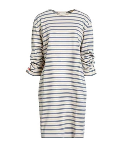Tory Burch Striped Jersey T-shirt Dress With Embroidered Logo