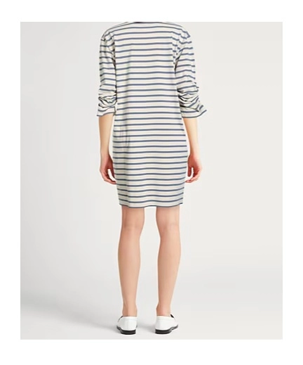 Tory Burch Striped Jersey T-shirt Dress With Embroidered Logo