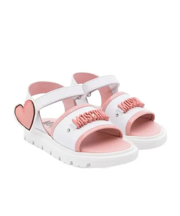 Moschino Logo Logo Sandals - White