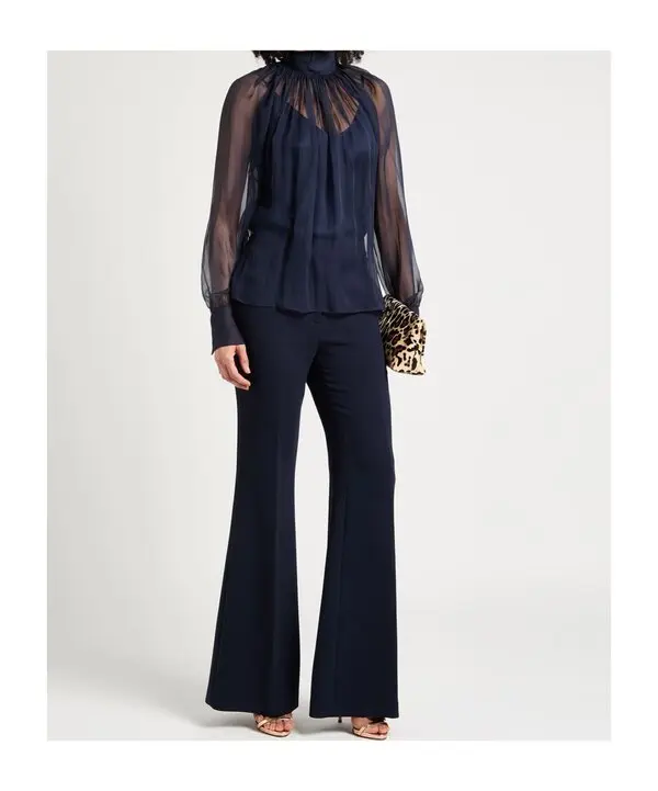 Saint Laurent High-necked Pleated Cardigan