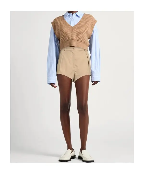 Sportmax Pleated Detail High Waisted Shorts