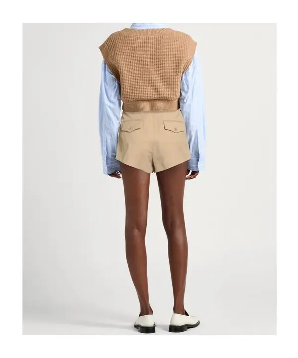Sportmax Pleated Detail High Waisted Shorts