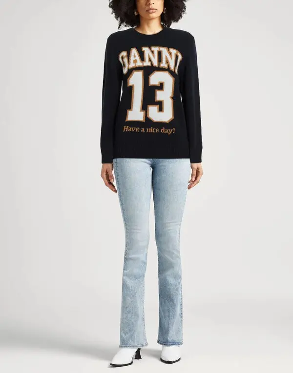 GANNI Colorful Jacquard Knitted Long Sleeve