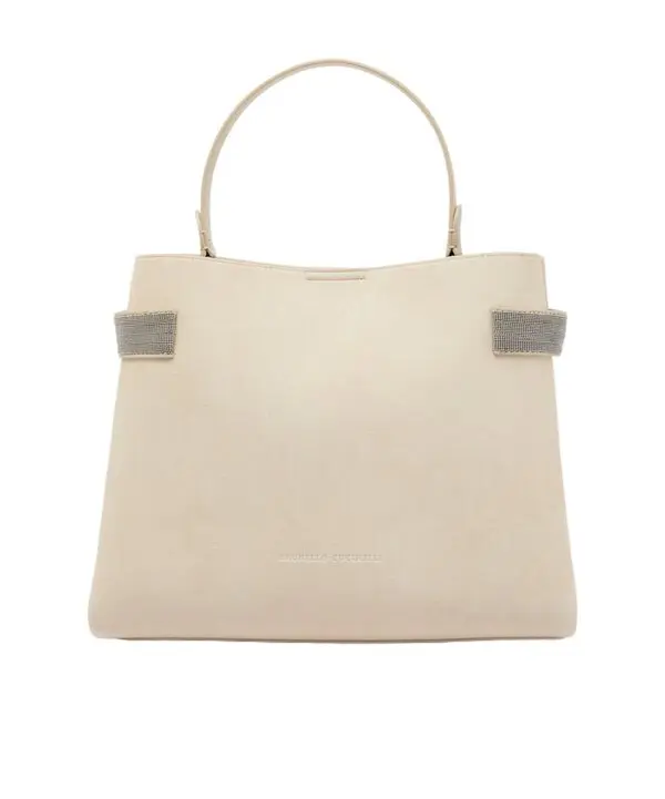 Brunello Cucinelli Studded Handbag - Nude