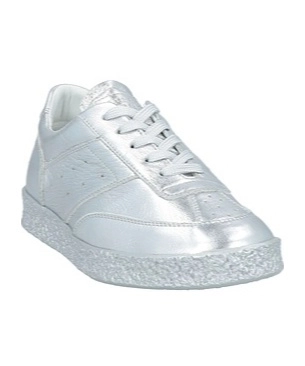 MAISON MARGIELA Silver Leather Lace-up Low-top Sneakers