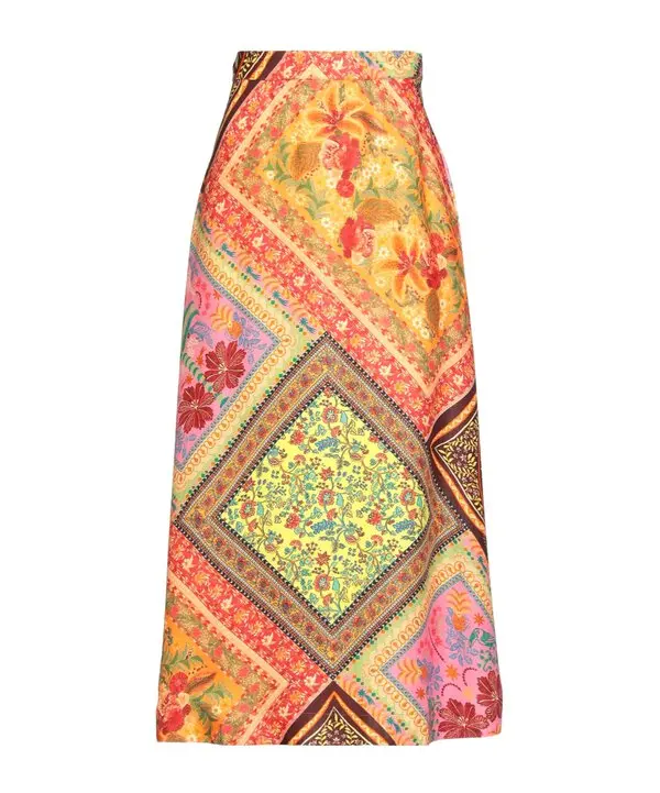 Farm Rio Floral Trumpet Midi Skirt