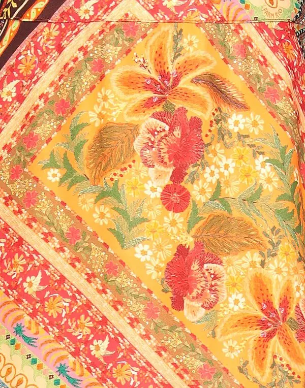 Farm Rio Floral Trumpet Midi Skirt