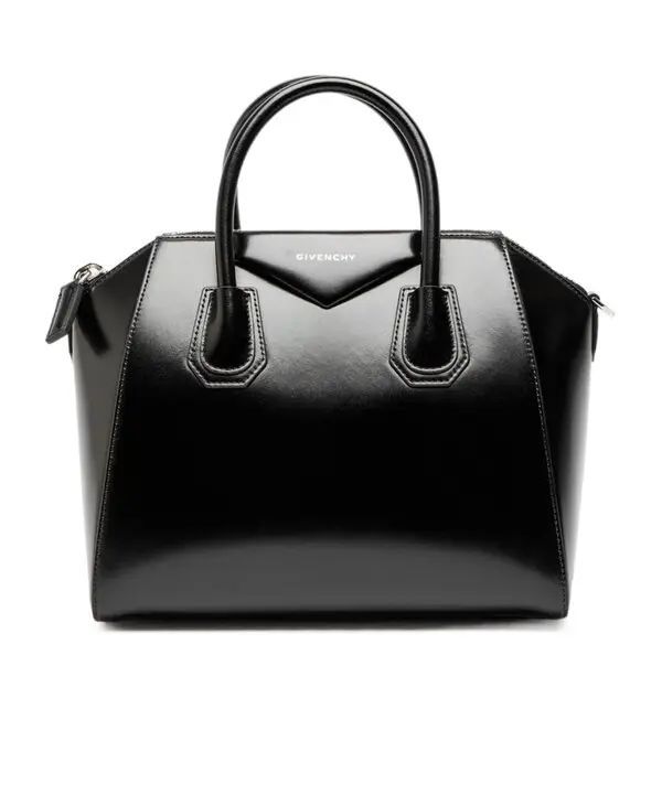 Givenchy Antigona Glossed Leather Top Handle Bag - Black