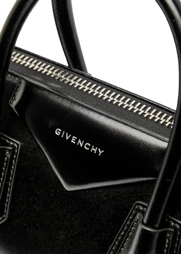 Givenchy Antigona Glossed Leather Top Handle Bag - Black
