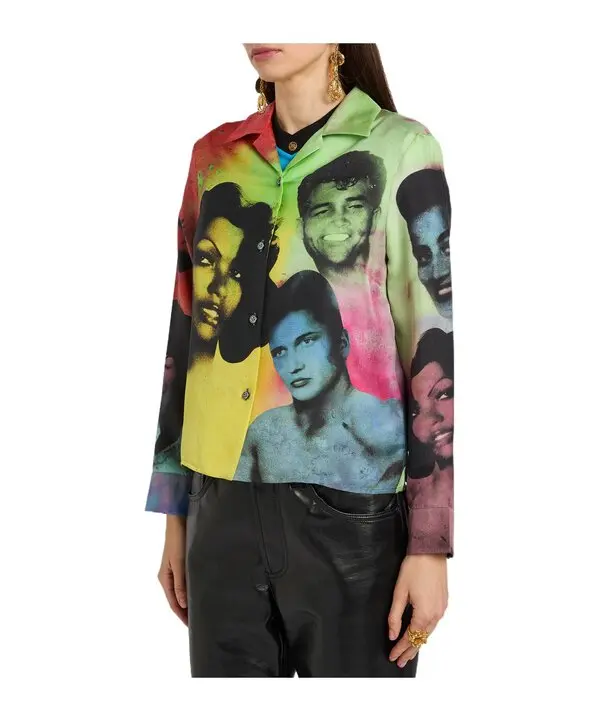 Versace Printed Silk-twill Shirt