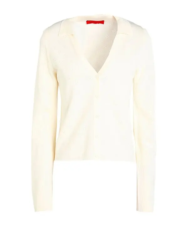 MAXCO. Max&co. Button Front Cardigan With Pointelle Detail