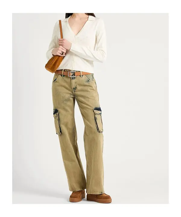 MAXCO. Max&co. Button Front Cardigan With Pointelle Detail