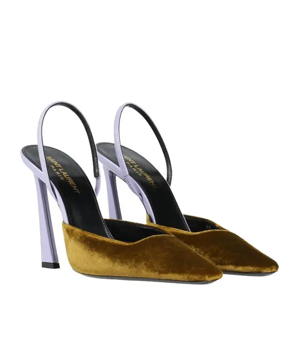Saint Laurent Two-tone Ribbon High Heels