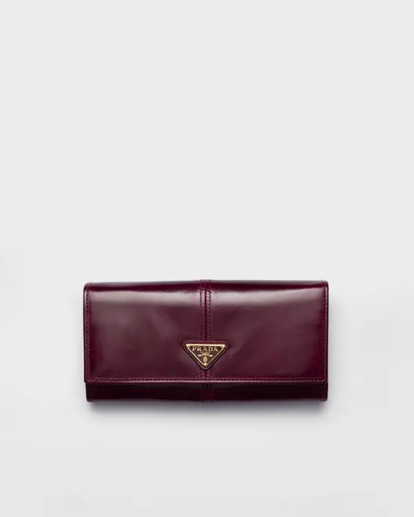 Prada Large Leather Wallet - Red