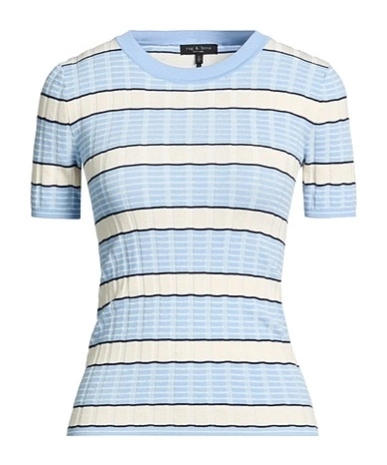 Rag & Bone Striped Knitted Short Sleeve Sweater