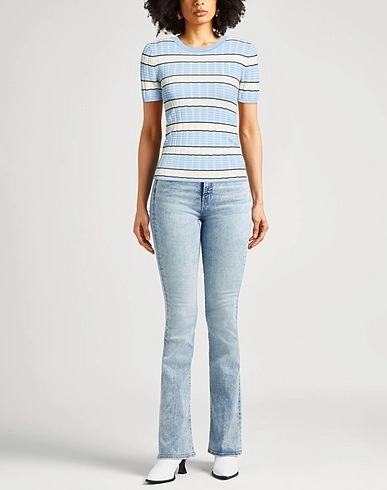 Rag & Bone Striped Knitted Short Sleeve Sweater