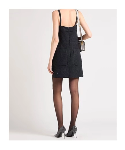 Max Mara Sleeveless Square Neck Flannel Dress