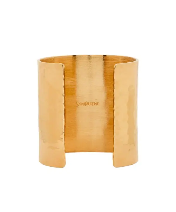 Saint Laurent Logo Hammered Cuff