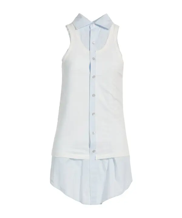 MAISON MARGIELA Two-tone Long Sleeveless Shirt - White