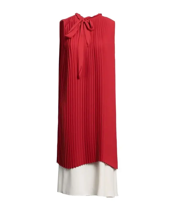 MAISON MARGIELA Two-tone Sleeveless Ruched Dress - Red