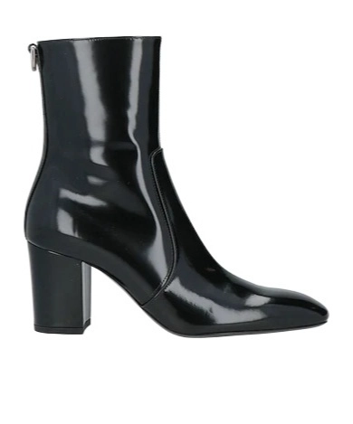 Saint Laurent Glossed Leather Ankle Boots