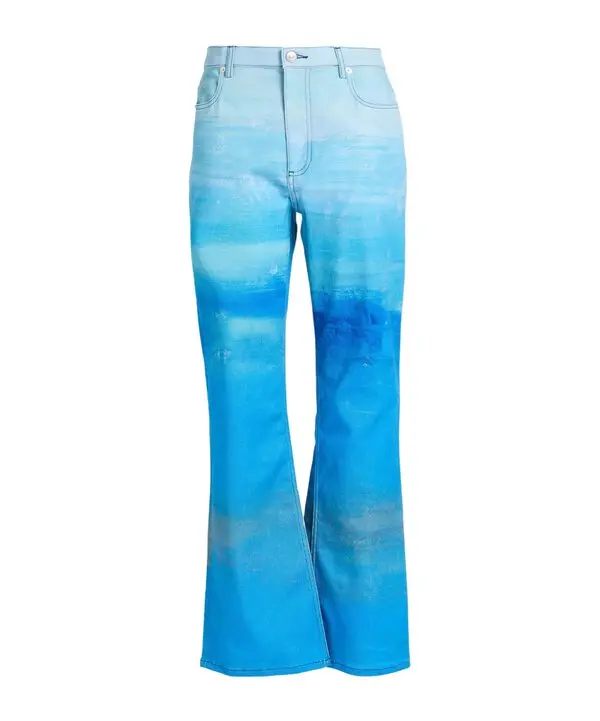 Marni Tie-dyed Flared Jeans - Blue