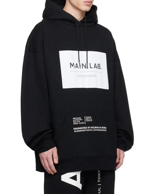Balmain Drawstring Logo Printed Hoodie