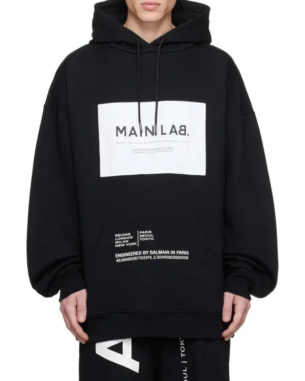 Balmain Drawstring Logo Printed Hoodie