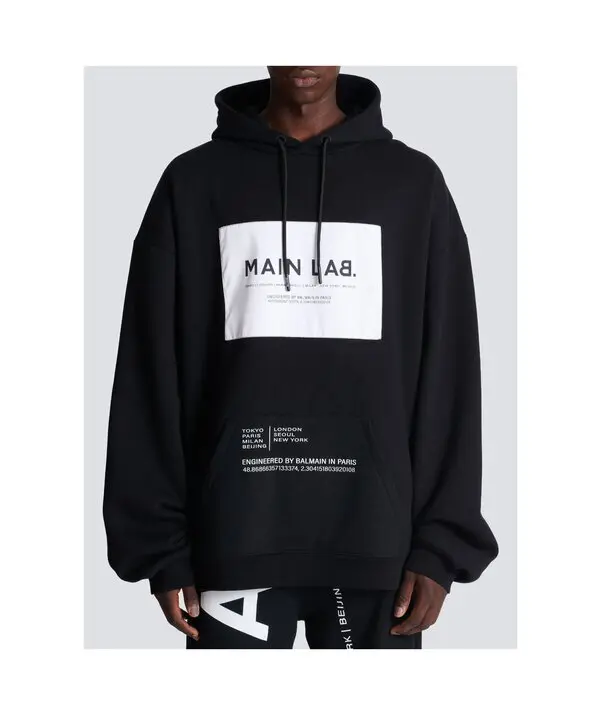 Balmain Drawstring Logo Printed Hoodie