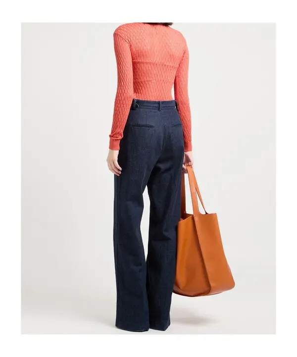 MAXCO. Max&co. Button Neck Fine Knit Sweater