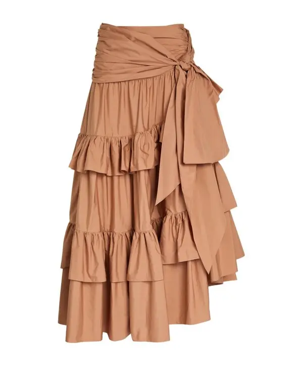 Chloé Tiered Cotton-poplin Maxi Skirt