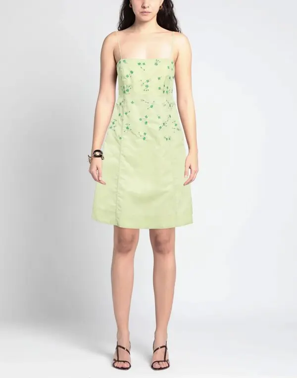 GANNI Sleeveless Embroidered Flared Dress