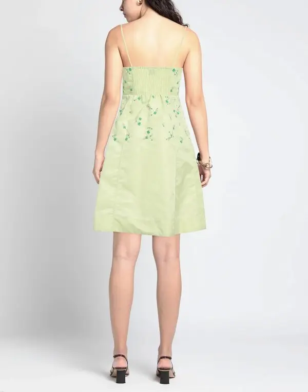 GANNI Sleeveless Embroidered Flared Dress