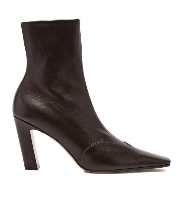 Khaite Leather Ankle Boots