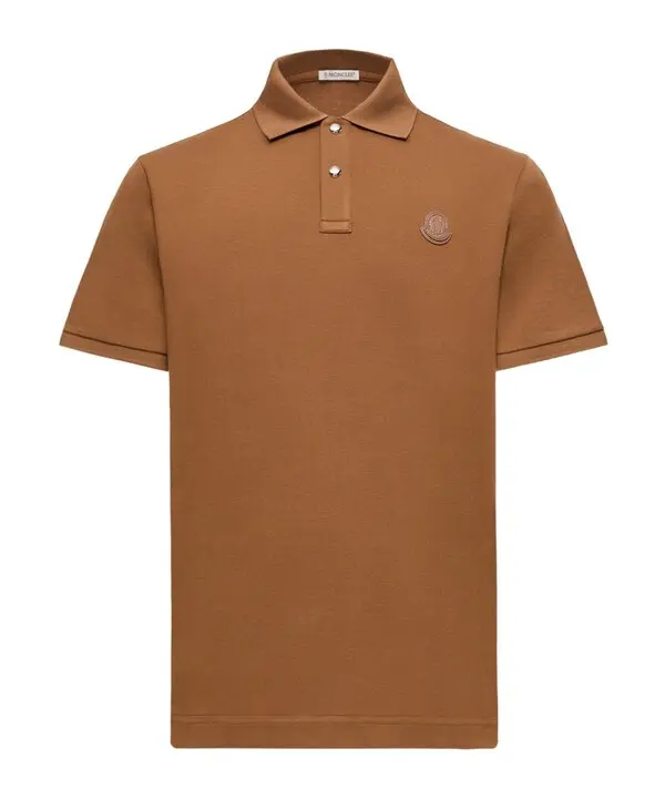 Moncler Logo Patch Cotton Piquet Polo Shirt