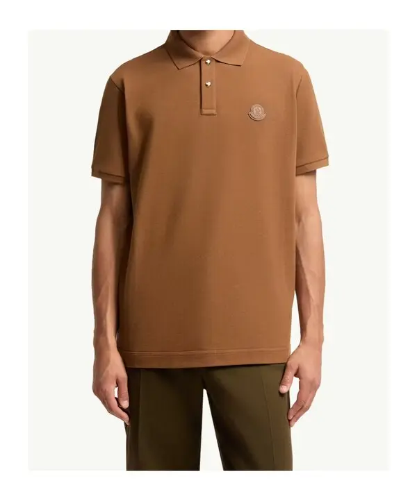 Moncler Logo Patch Cotton Piquet Polo Shirt