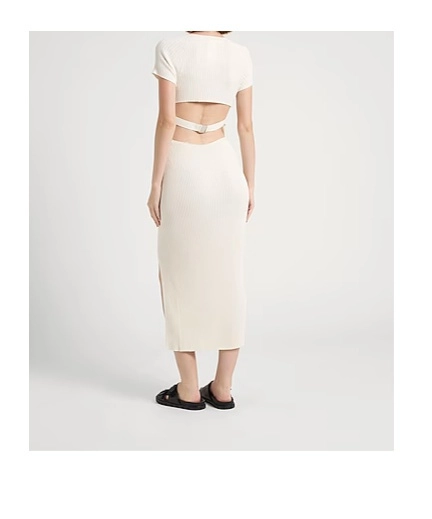 MAXCO. Max&co. Ribbed Knit Dress With Cutout Detail