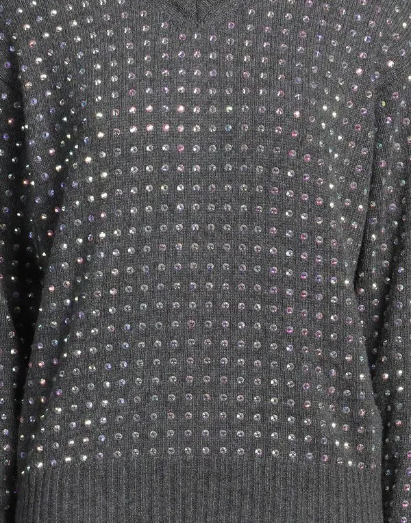 Sportmax Embellished V-neck Long Sleeve Knit Sweater