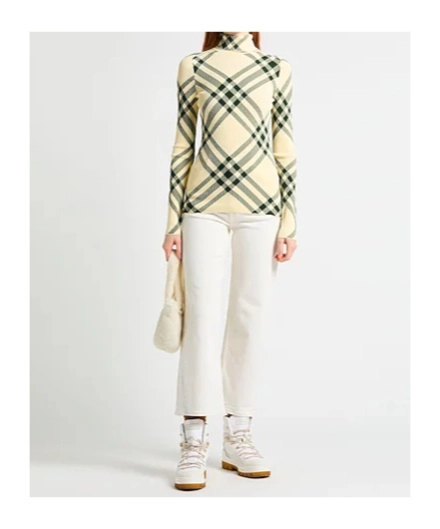 Burberry Geometric Print Turtleneck Sweater - Nude