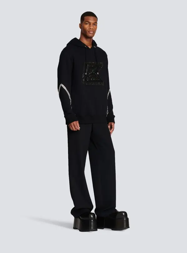 Balmain Embroidered Drawstring Hoodie
