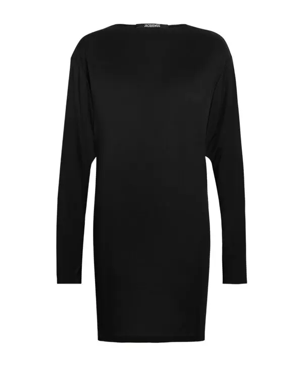 Jacquemus Cowl-back Woven Mini Dress - Black