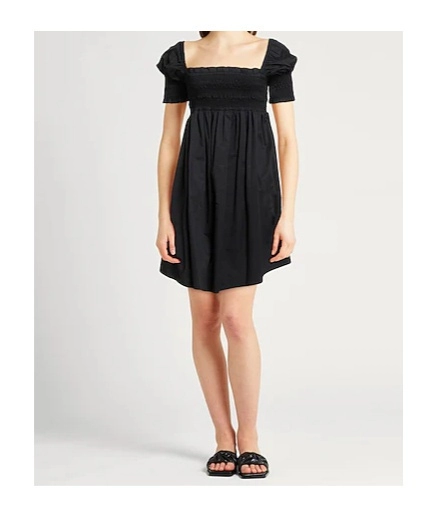 Tory Burch Short Sleeve Square Neck Flared Dress
