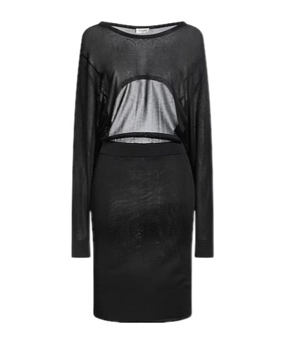Saint Laurent Sheath Dress With Open Back And Scoop Neckline