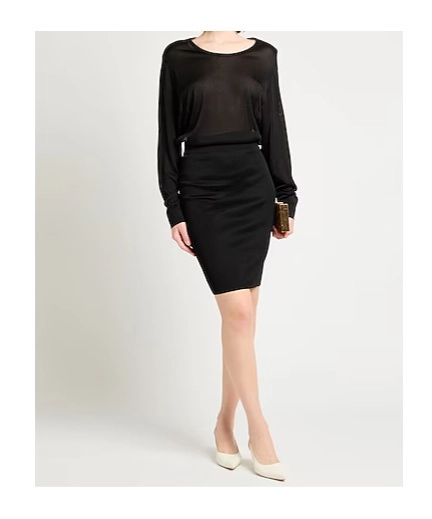 Saint Laurent Sheath Dress With Open Back And Scoop Neckline