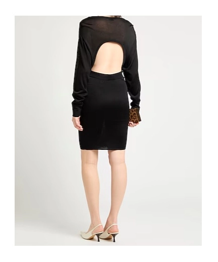 Saint Laurent Sheath Dress With Open Back And Scoop Neckline