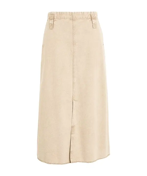 MAXCO. Flared Midi Skirt With Front Slit