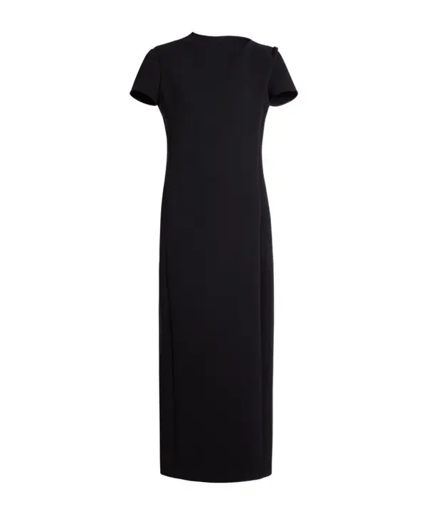Khaite Draped Open-back Crepe Maxi Dress - Black
