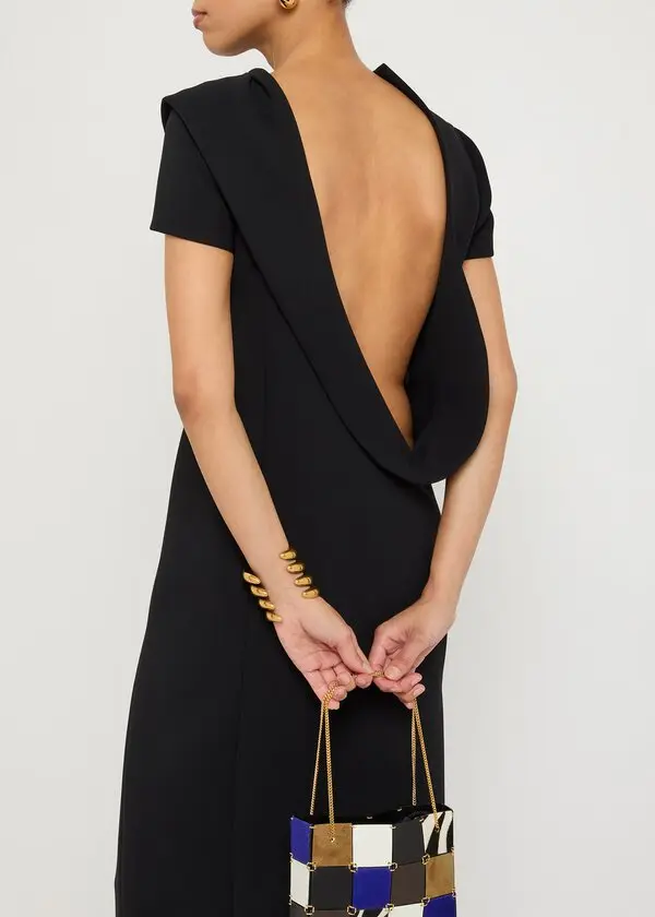Khaite Draped Open-back Crepe Maxi Dress - Black
