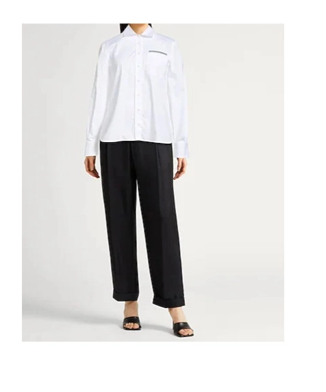 Brunello Cucinelli Appliquéd Poplin Shirt