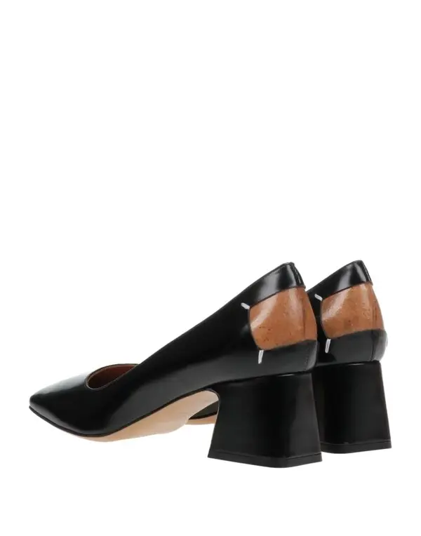 MAISON MARGIELA Leather Square Toe Block Heel Pumps